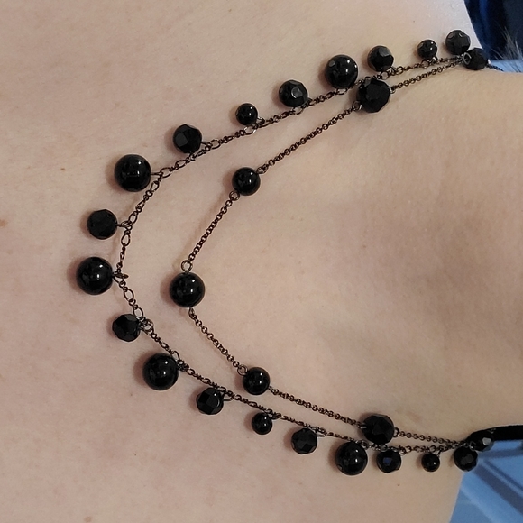 Express | Jewelry | Express 2 Strand Black Bead Necklace | Poshmark